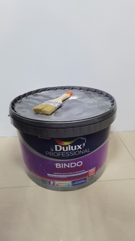 Краска моющаяся Dulux/Luxium Bindo негорючая КМ0 база BW белая 9 л ...